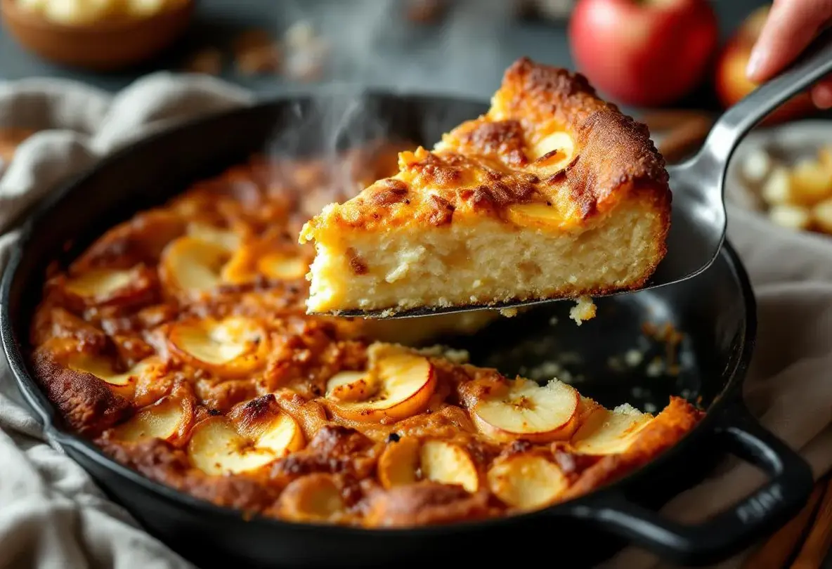 Je fais ce gâteau aux pommes à la poêle : ultra simple, rapide, sans ...